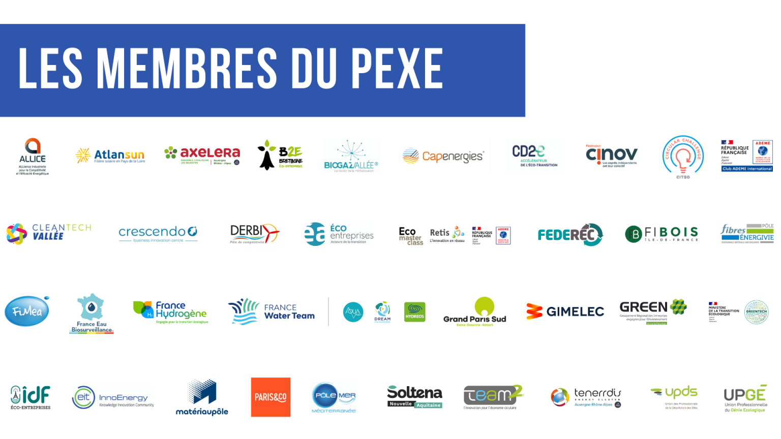 Découvrez en davantage sur les membres réseaux faisant partie du PEXE ...
